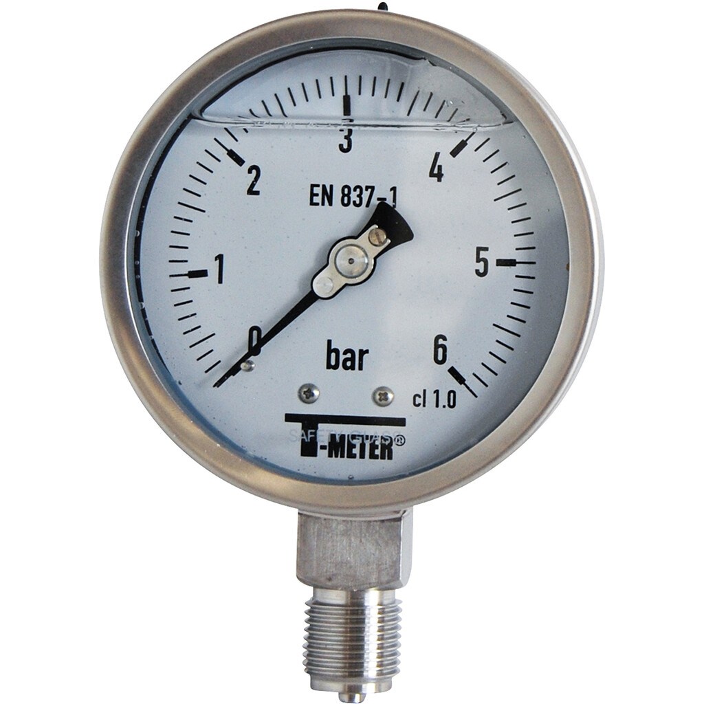 Basic 1618 0/10b Distrilabo Manometer kast Ø100mm 0/10bar Class 1 RVS 1 ...