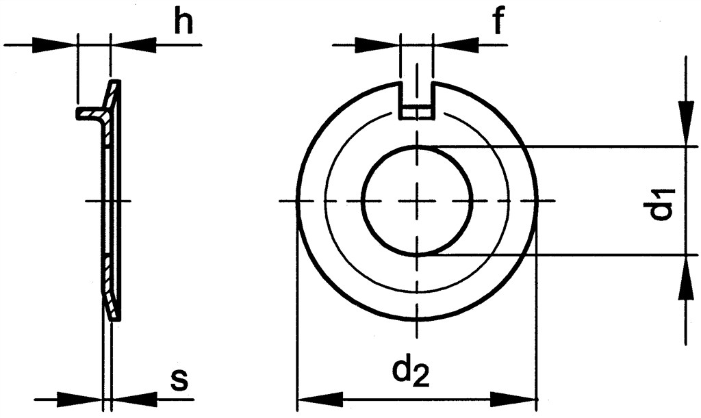 DIN432 M16 Staal ELVZ Nokborgplaat met buitennok | BG04080