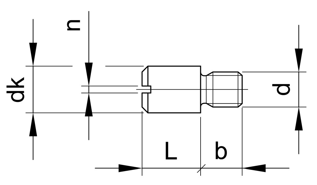 DIN927 M4x10 Staal Passchroef met zaaggleuf | BF10188
