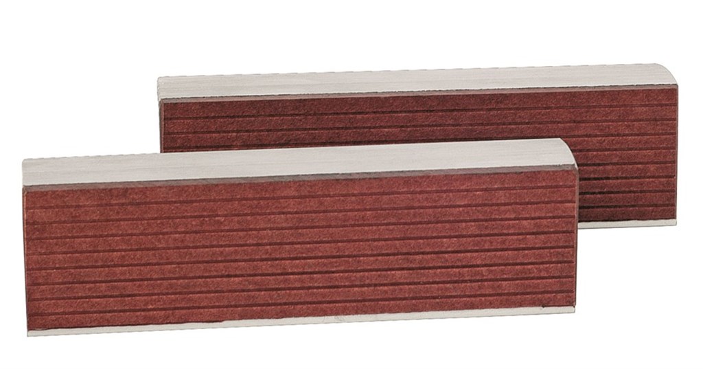 545F125 KUKKO Bankschroefbekken met magneet strip, vilt rood 125mm ...