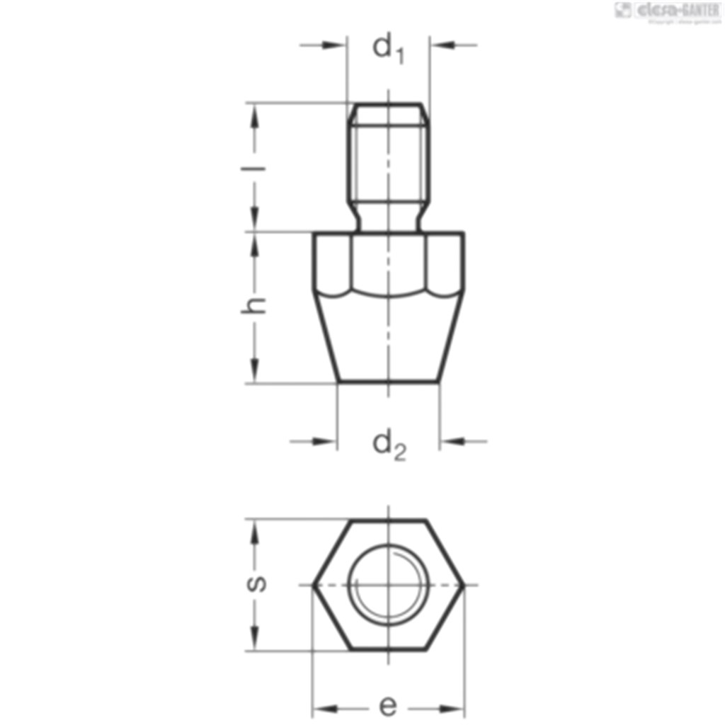 DIN 6320-15-M8 Elesa Stalen voet | BI01066